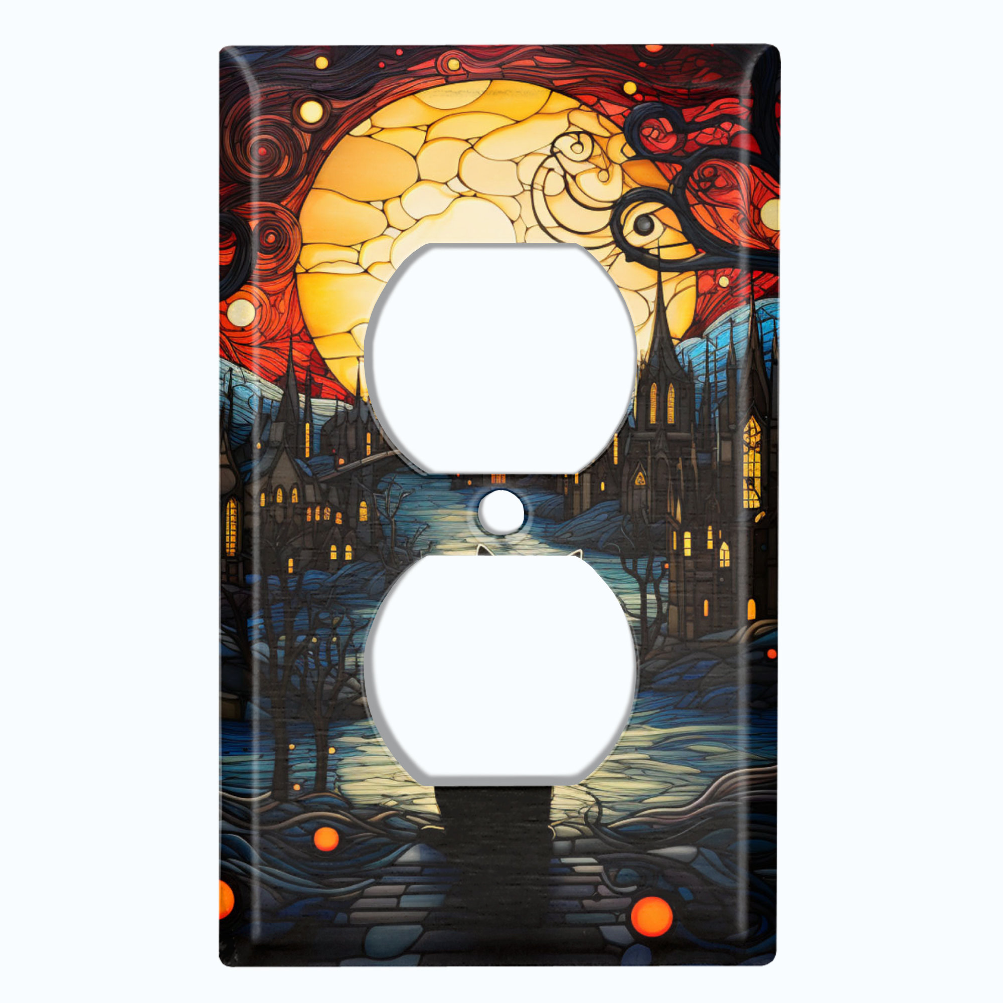WorldAcc Metal Light Switch Plate Outlet Cover (Halloween Black Cat ...