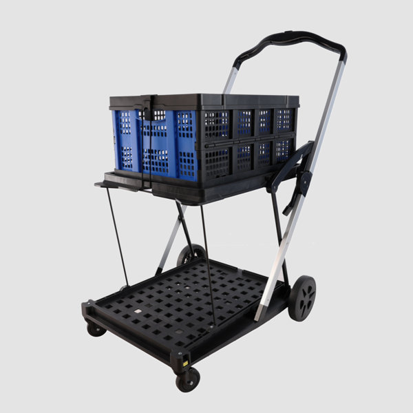 Go Peak Track Folding Service Cart With Wheels Double-Decker, Shopping ...