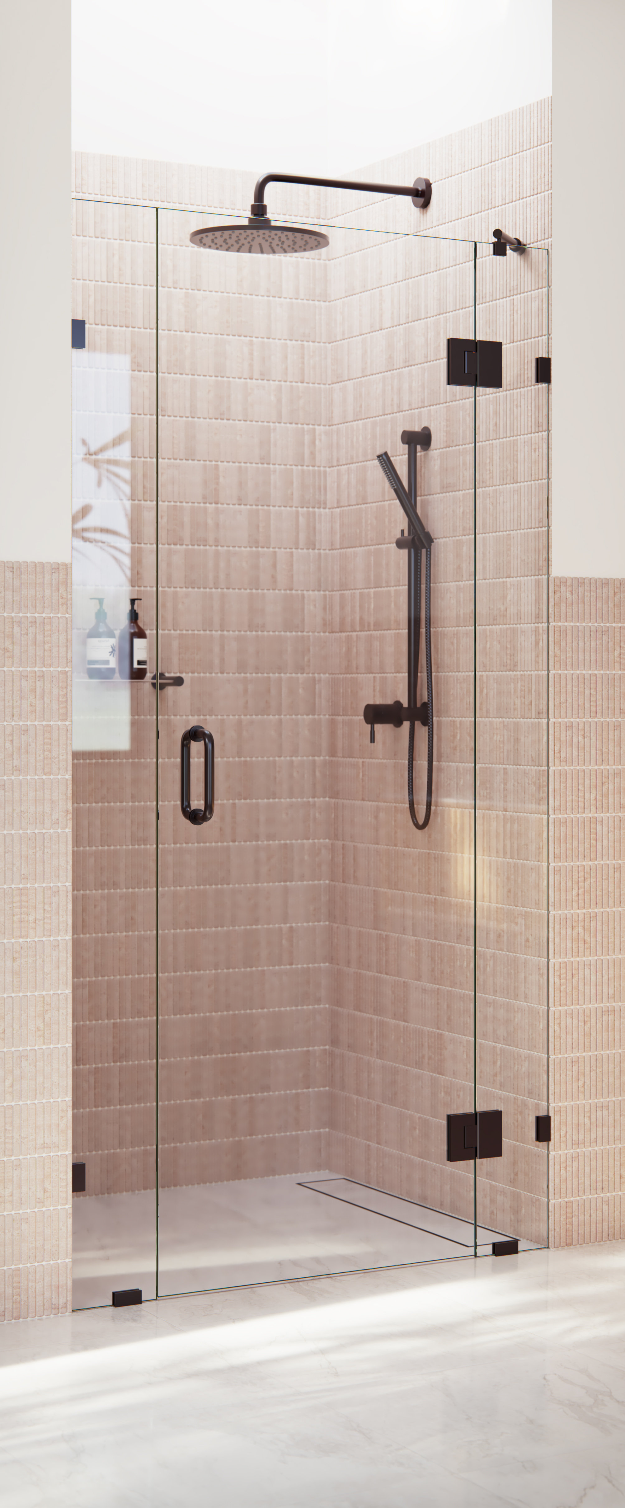 Glass Warehouse Stellar 37.5 in. W x 78 in. H Fully Frameless 3 Panel ...