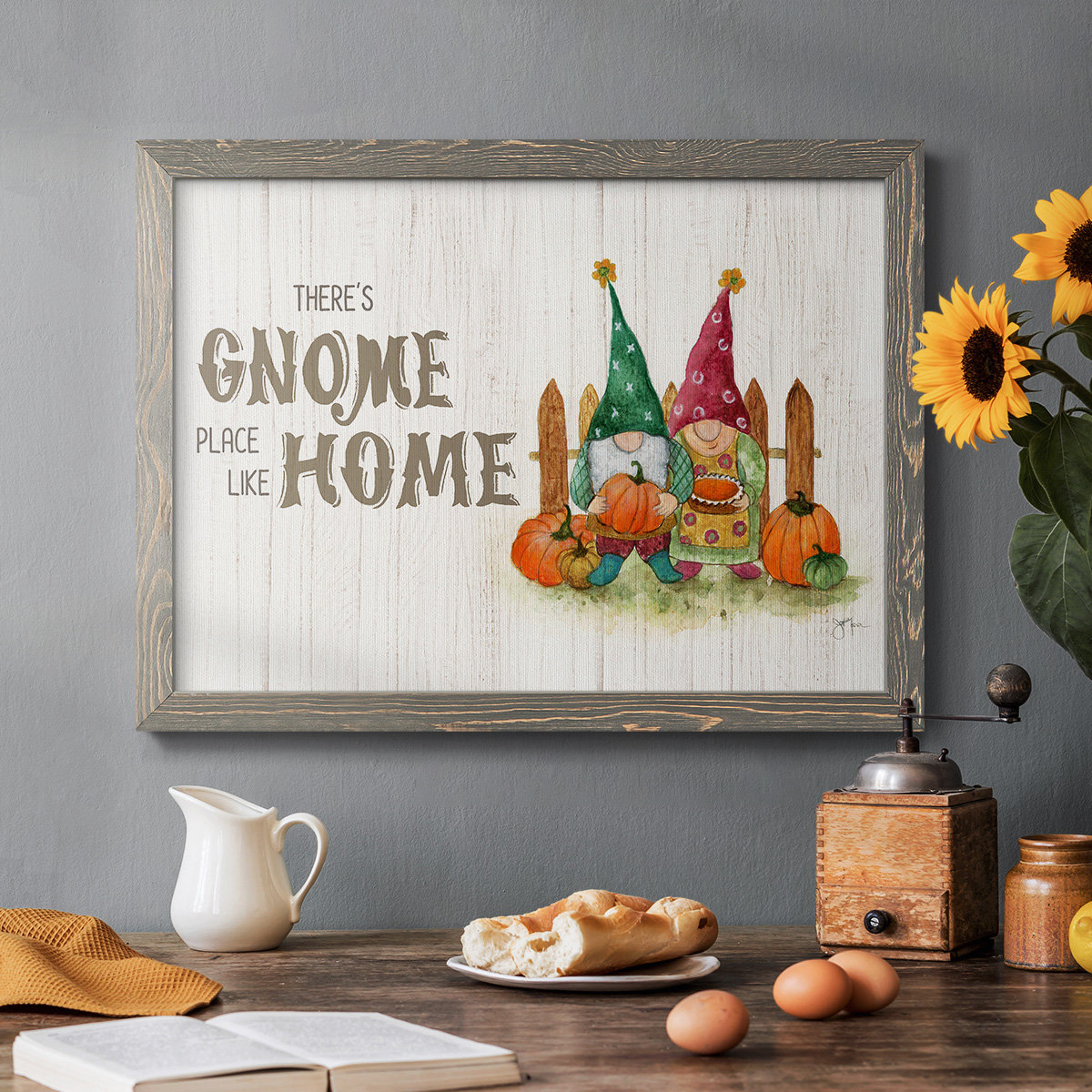 Wexford Home Gnome Place Like Home - Single Picture Frame Print on ...