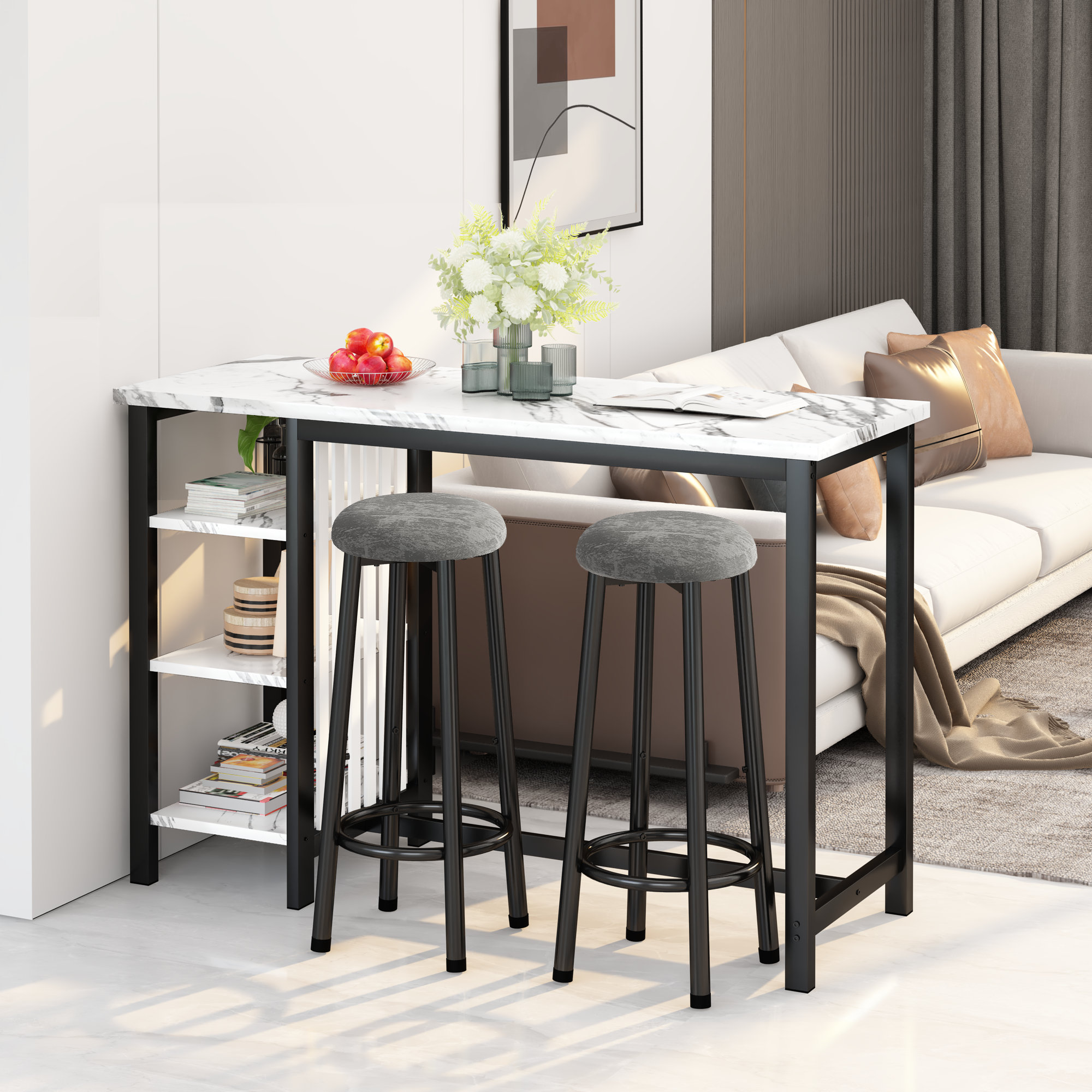 Mercer41 Mercedes 3 - Piece Counter Height Bar Table Set With 2 ...