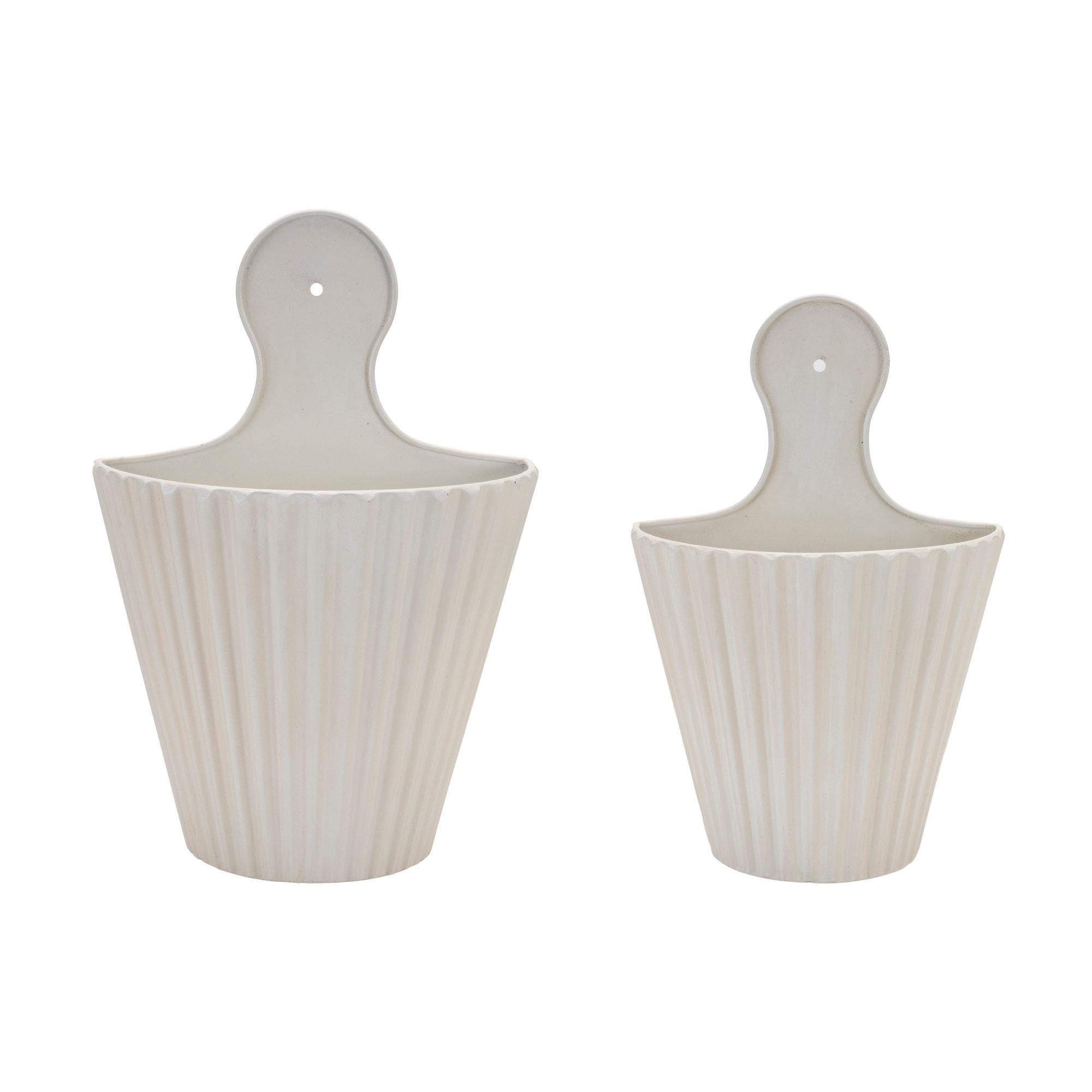 Gracie Oaks Ribbed Metal Wall Pocket (Set of 2) | Wayfair