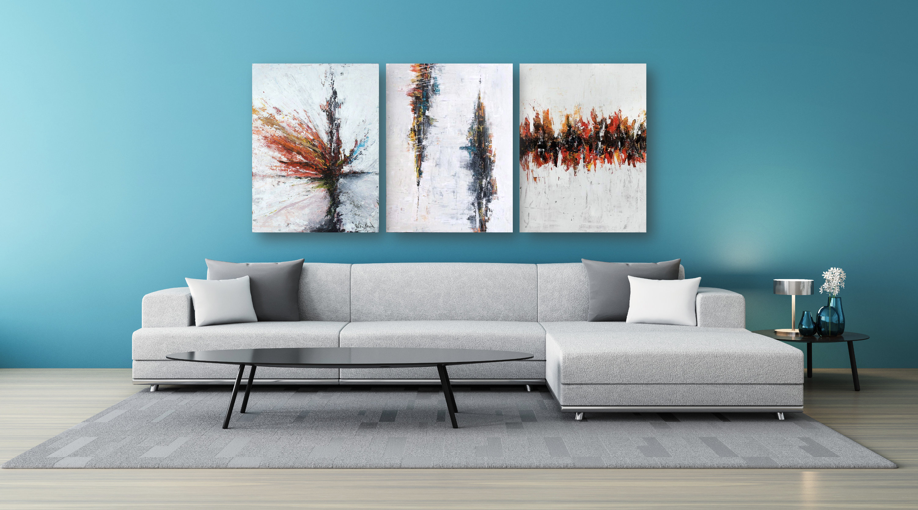 John Beard Collection Galaxy Set by John Beard - Artist Enhanced Canvas ...