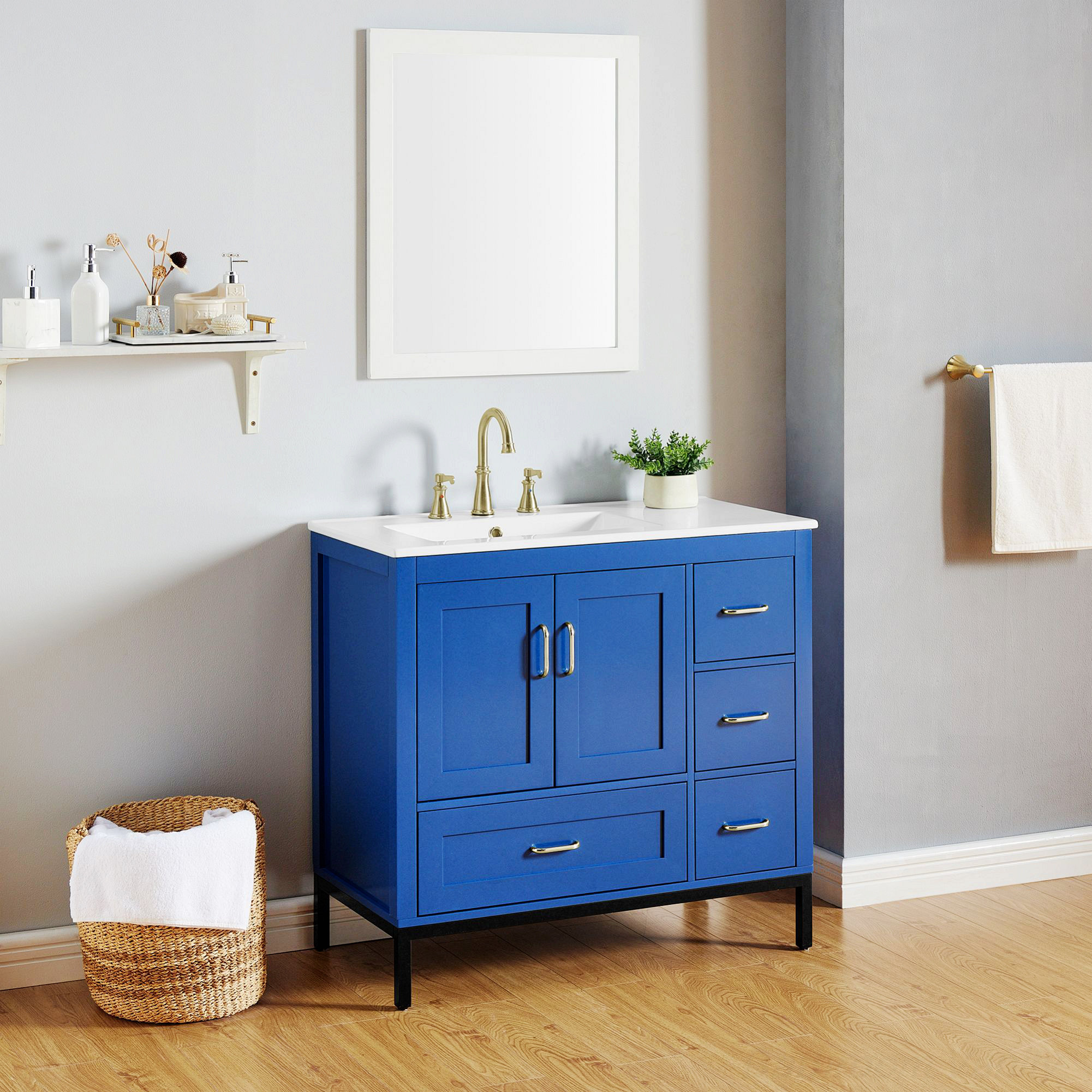 Hokku Designs Single Bathroom Vanity With Iron Feet - Wayfair Canada