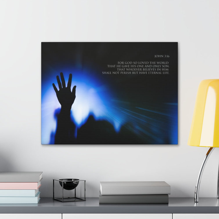 Ivy Bronx John 3:16 Loved The World Bible Verse Canvas Christian Wall ...
