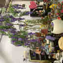 Primrue Adcock 8ft Artificial Flower Tree with 18in White Planter, Tall ...