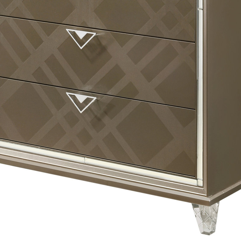 ARTISAN CABINETRY & STONE LLC Skylar Dark Champagne Finish Chest | Wayfair