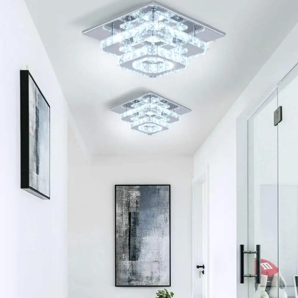 Mercer41 Mini Pendant Light LED Crystal Pendant Light 2-Layer Embedded ...