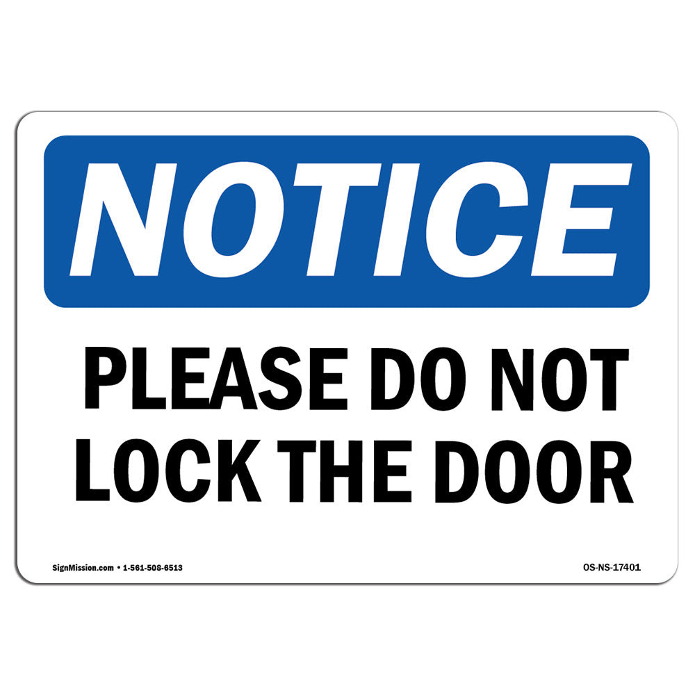 SignMission Please Do Not Lock the Door Sign | Wayfair