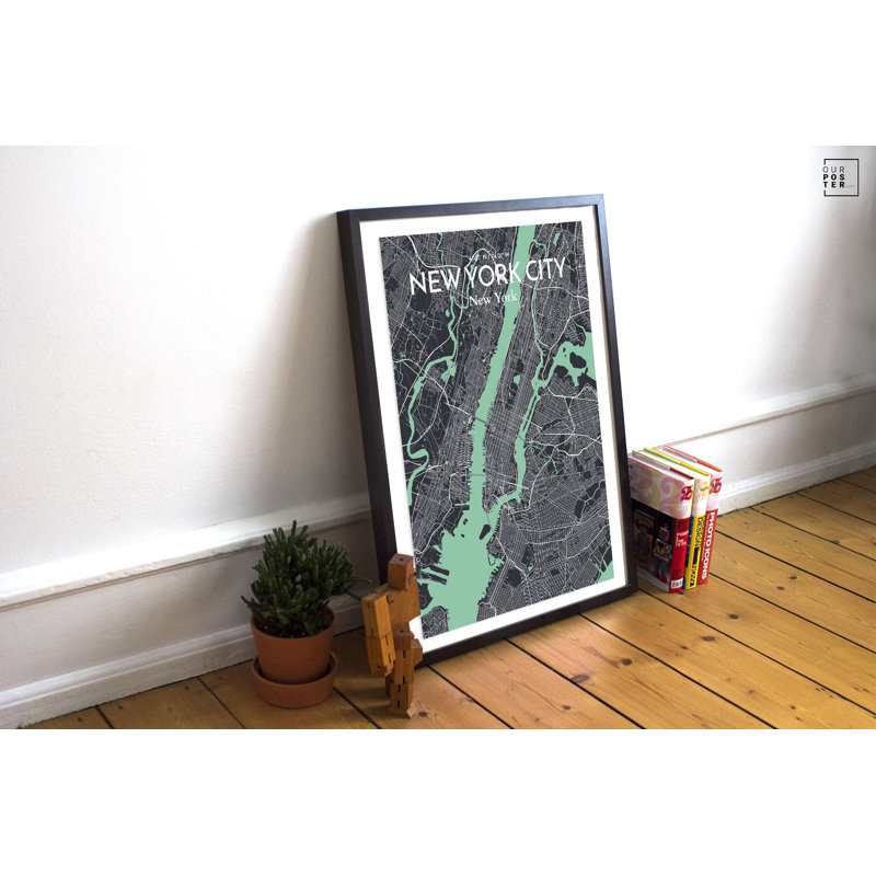 OurPoster.com 'New York City Map' Graphic Art Print Poster in Dream ...