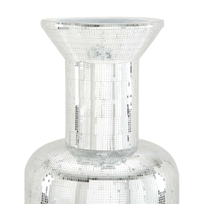 Rosdorf Park Anselmo Polystone Tall Floor Silver Decorative Vase with ...