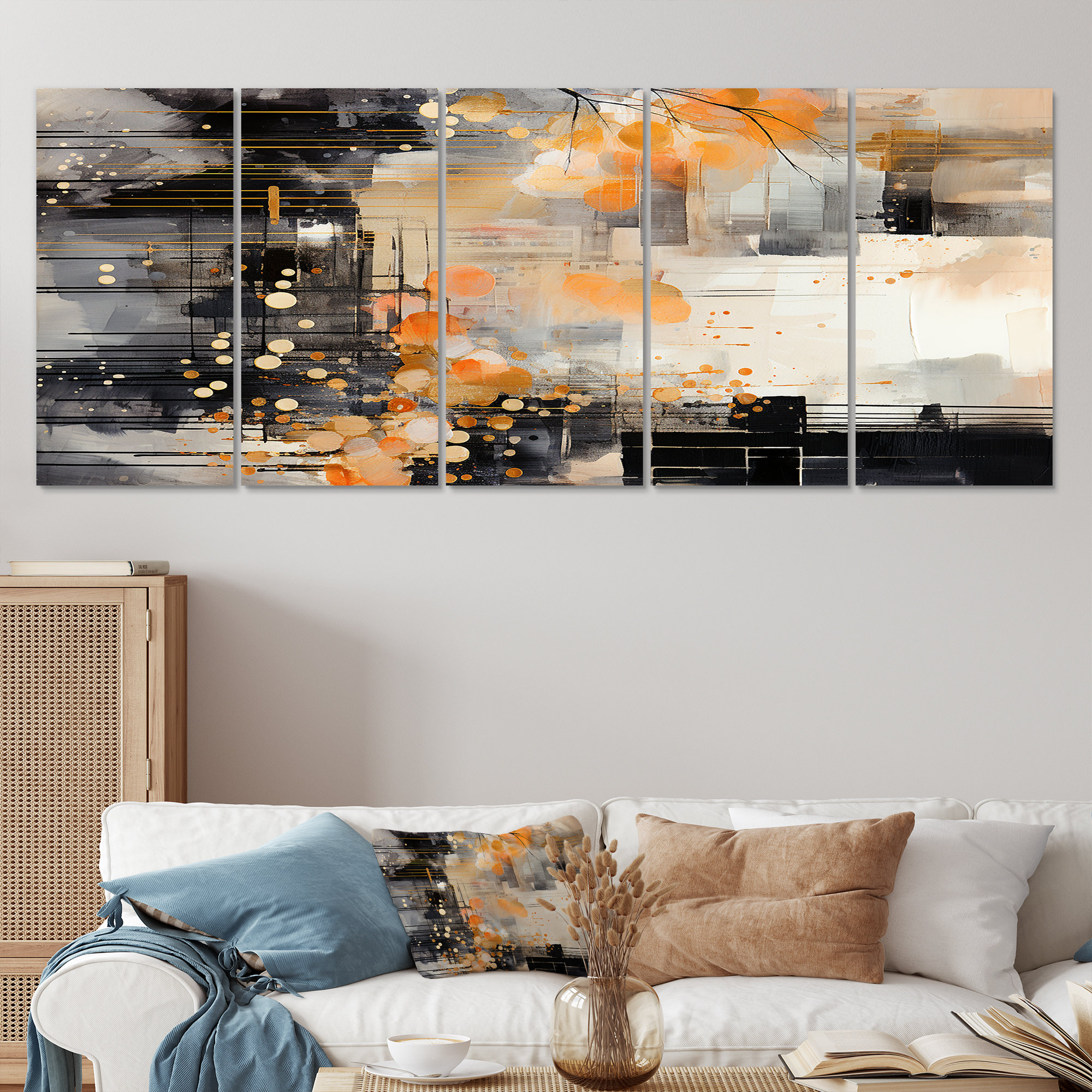 Ivy Bronx Autumn In The City - Abstract Collages Wall Art Decor Set 5 ...