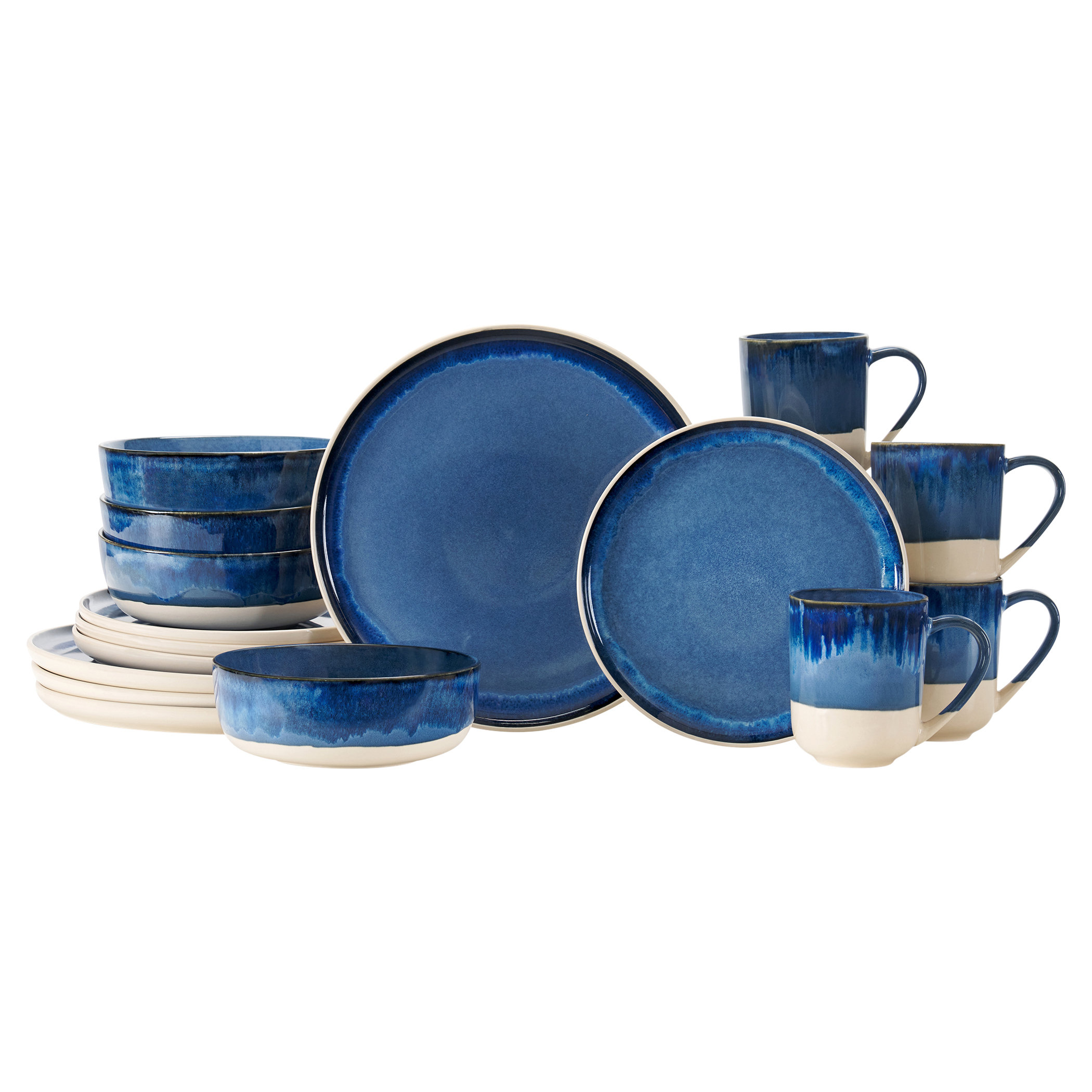 Baum Apex Blue 16 Piece Dinnerware Set & Reviews - Wayfair Canada