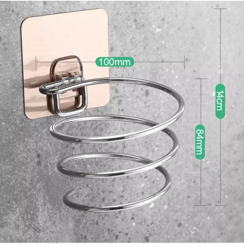 Rebrilliant Wall Mount Hair Blow Dryer Holder Bathroom Storage Spiral ...