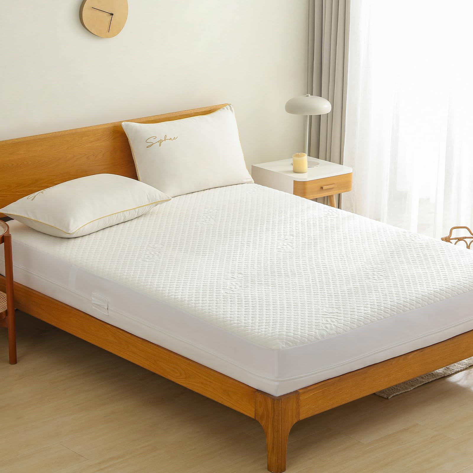 Alwyn Home Queen Size Rayon From Bamboo Mattress Protector With Zipper ...