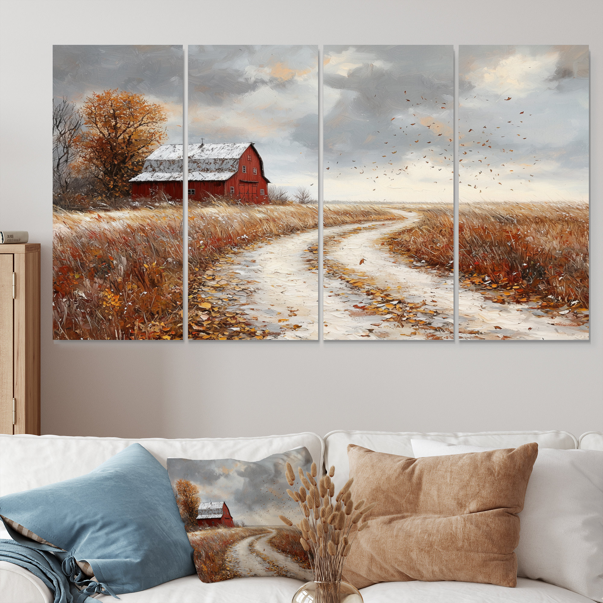 August Grove® Windy Prairie Leaves Path o The Farm III - Prairie Wall ...