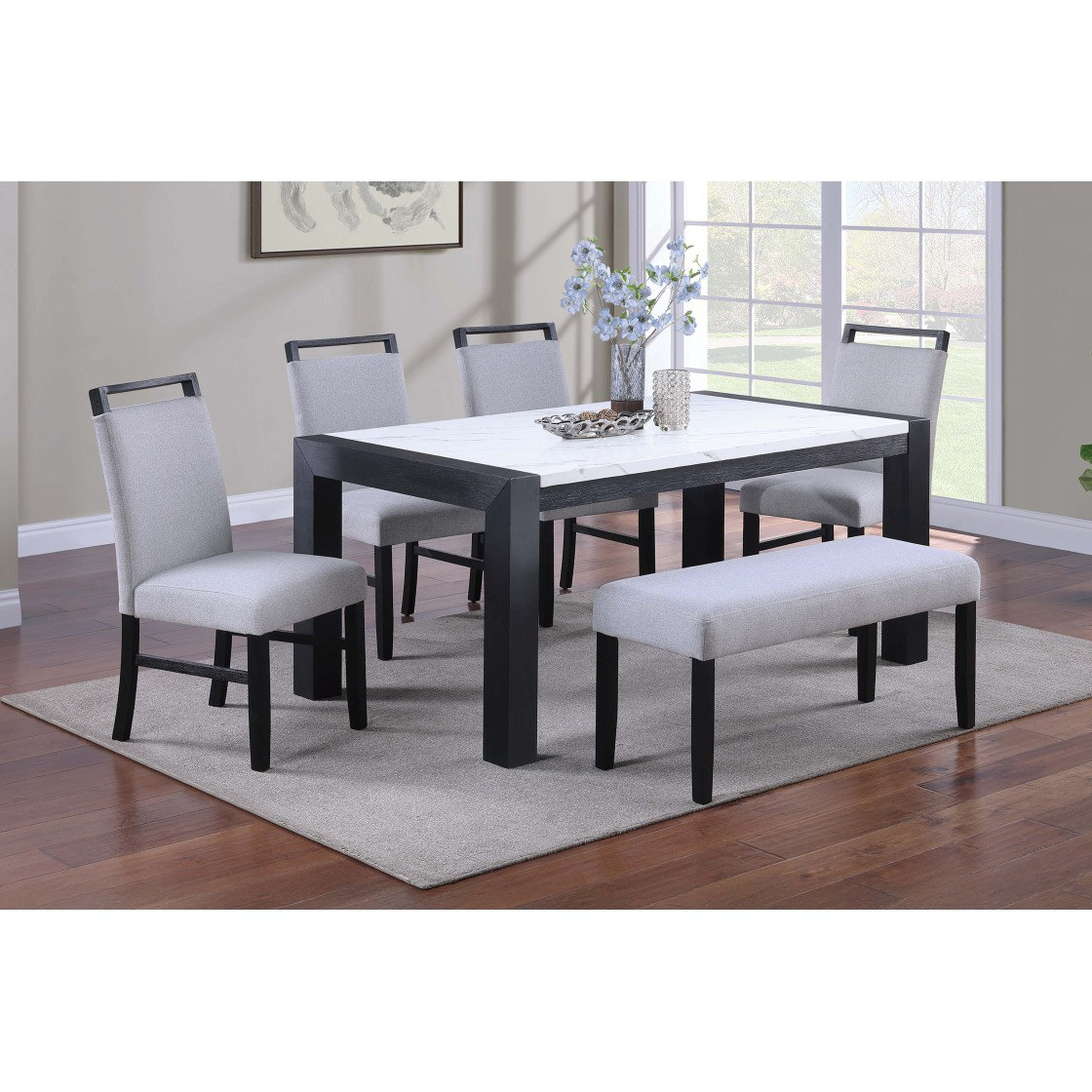 Red Barrel Studio® Modern Style Dining Table 4X Side Chairs Dining ...