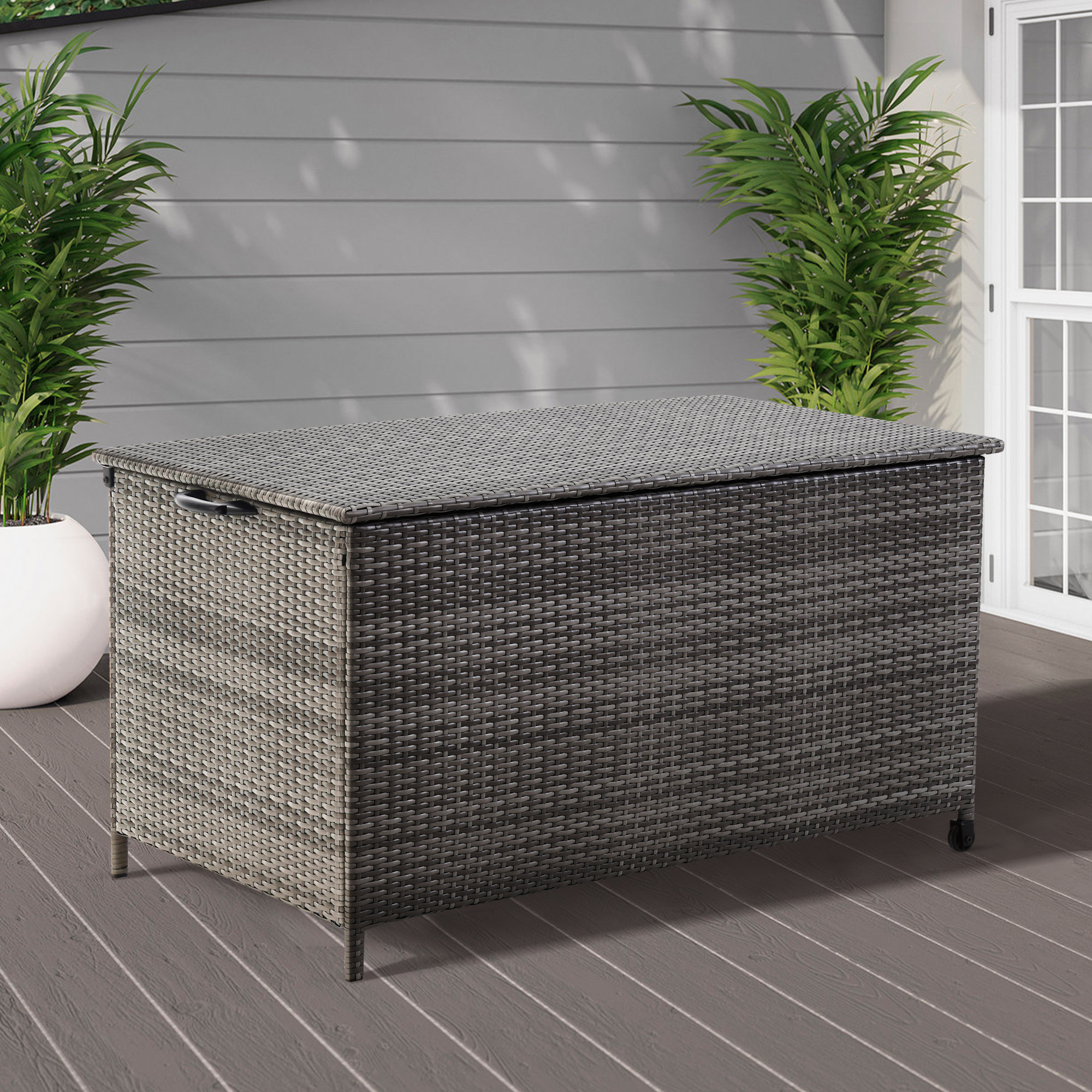 GDY 120 Gallon Patio Rattan Storage Deck Box & Reviews | Wayfair