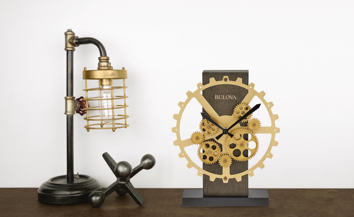 Bulova B8905 Cog Geared Tabletop Clock | Wayfair