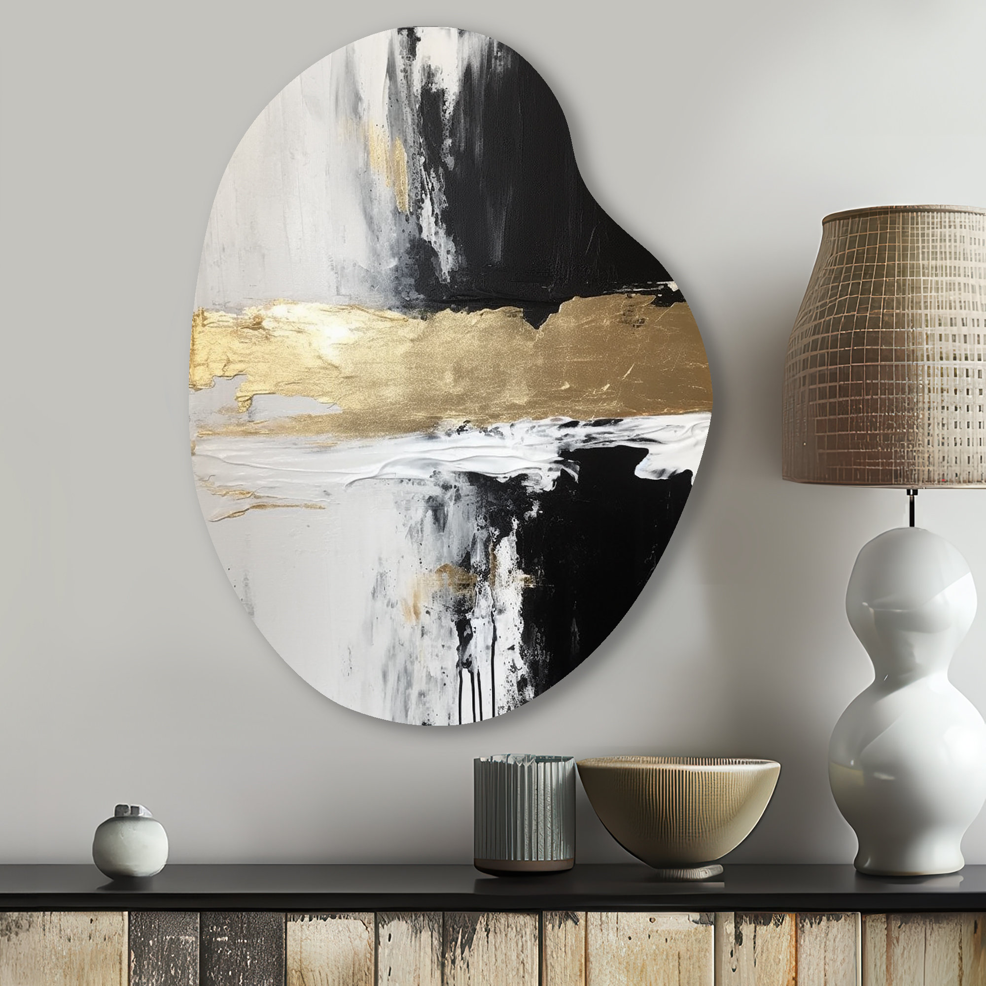 Design Art Horizontal Dimensions Abstract Gold Black - Abstract ...