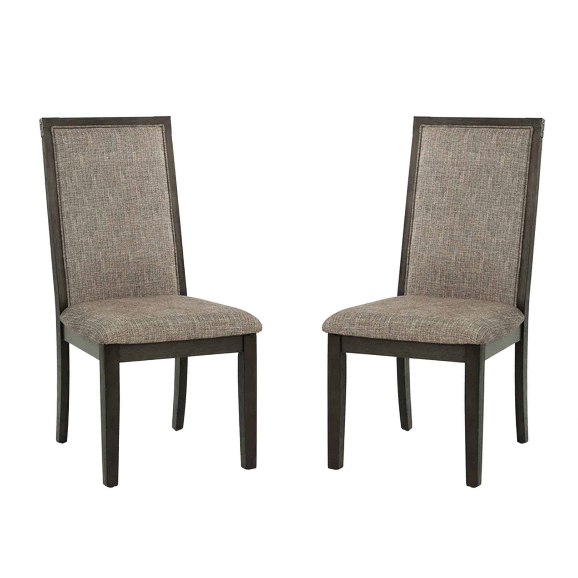 Red Barrel Studio® 2 Dining Chairs With Grey Upholstered Surface. Wood ...