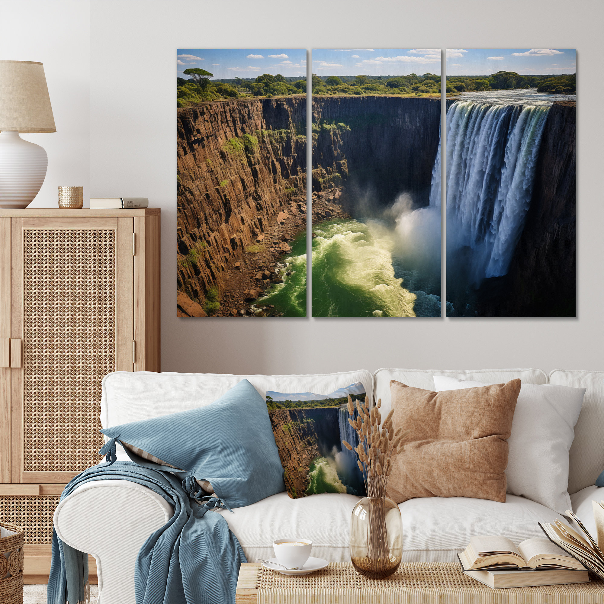 Millwood Pines Victoria Falls Zambia Zimbabwe - 3 Piece Wrapped Canvas ...
