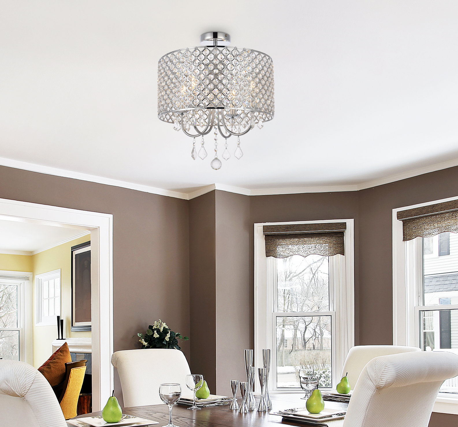 House of Hampton® Dusin 4 - Light 14" Semi Flush Mount & Reviews | Wayfair