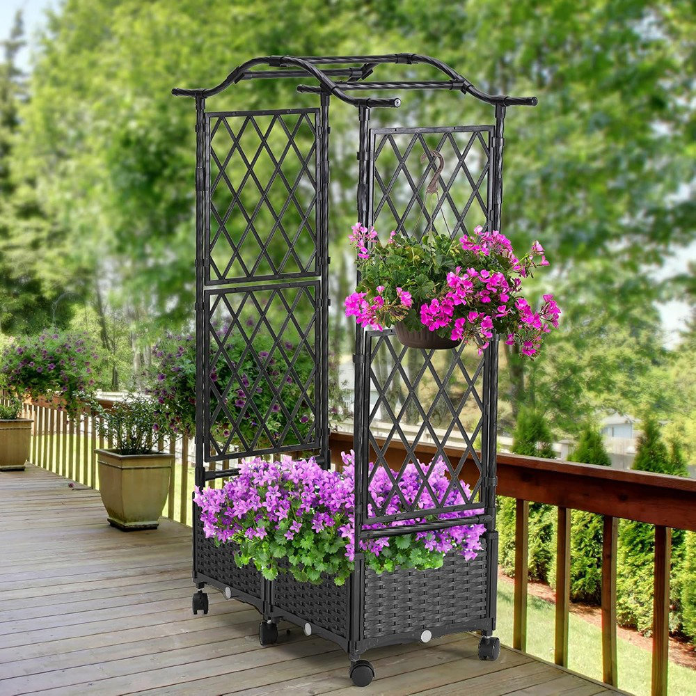 Arlmont & Co. Planter With Trellis, Trellis Planter Self-Wateri ...