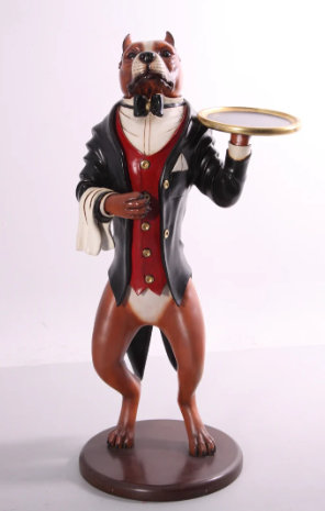 Trinx Pit Bull Butler Statue | Wayfair