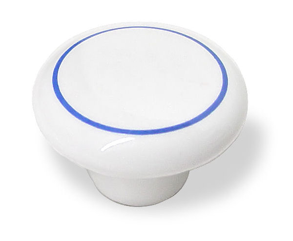 D. Lawless Hardware (5 Pack) 1-1/2 inch Knob White with Blue Ring | Wayfair