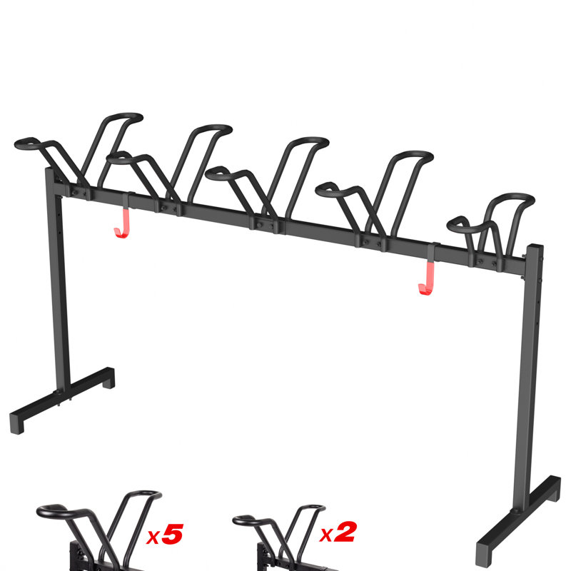 Arlmont & Co. Ravinath Steel Free-standing Adjustable Bike Rack, 5 ...