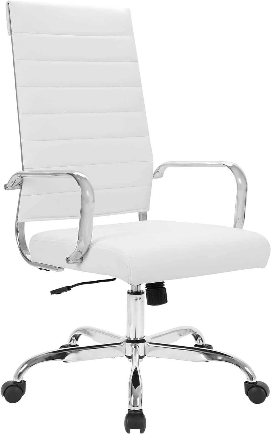 Orren Ellis Home Office Chair Ribbed Leather High Back Executive Swivel ...