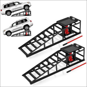 babevy Hydraulic Car Ramps 2-Pack, 11000Lbs Low Profile Portable Car ...