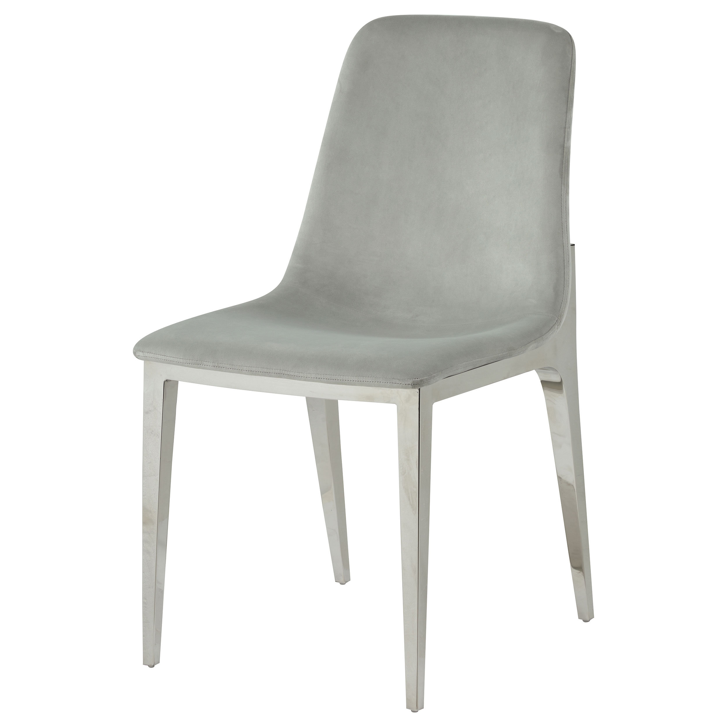 Corrigan Studio® Irene Light Gray/Chrome Upholstered Side Chairs, Set ...