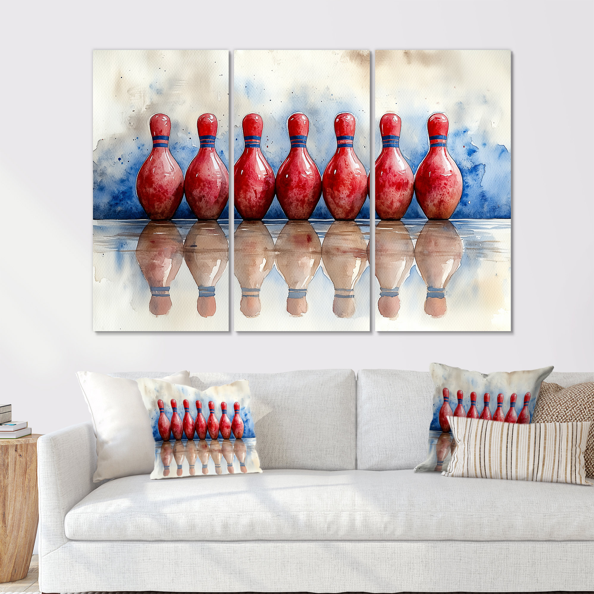 Trent Austin Design® Red And Blue Bowling Split Decision - Bowling Wall ...