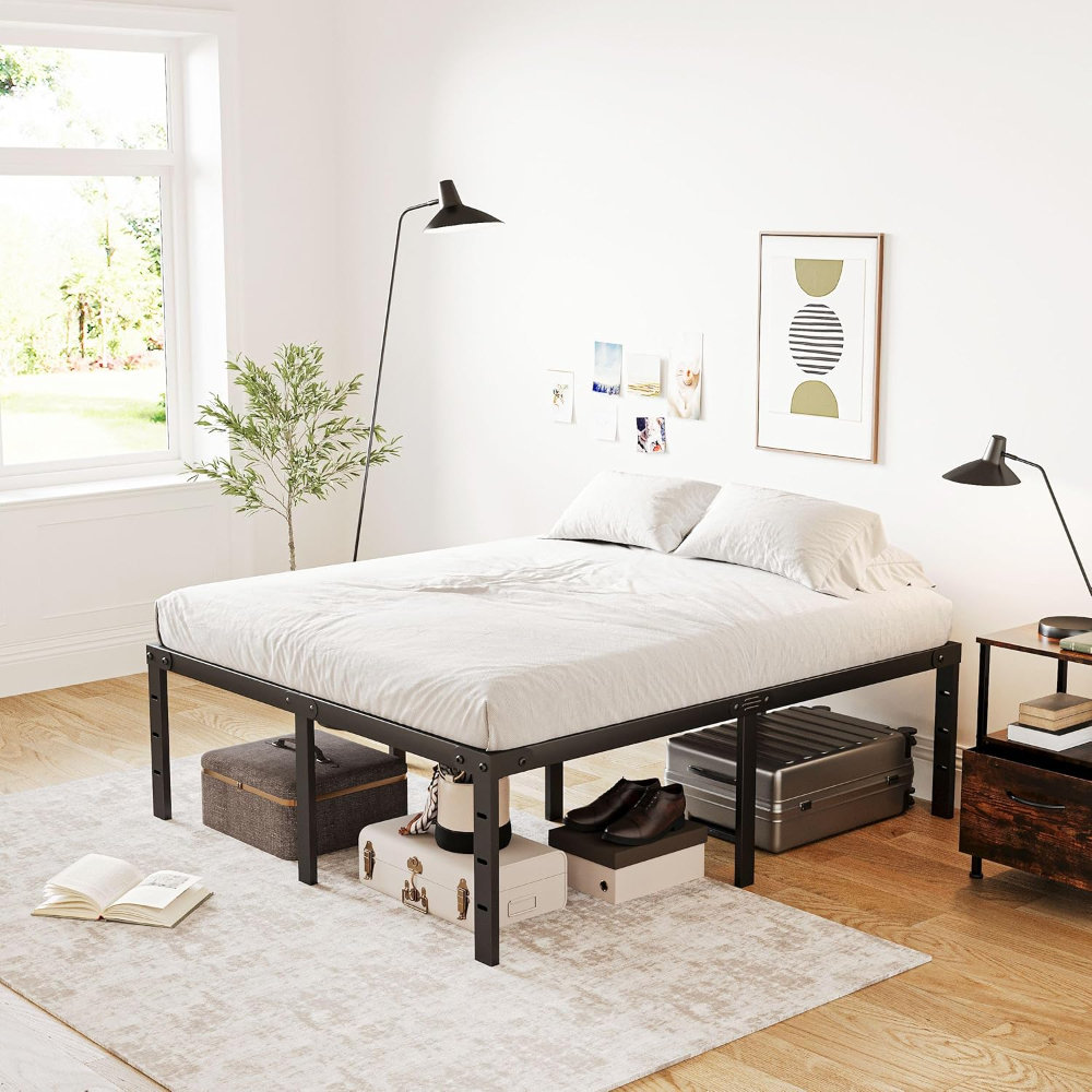 Latitude Run® Size TallBed Frame, 20-Inch Metal Platform Base With 18 ...