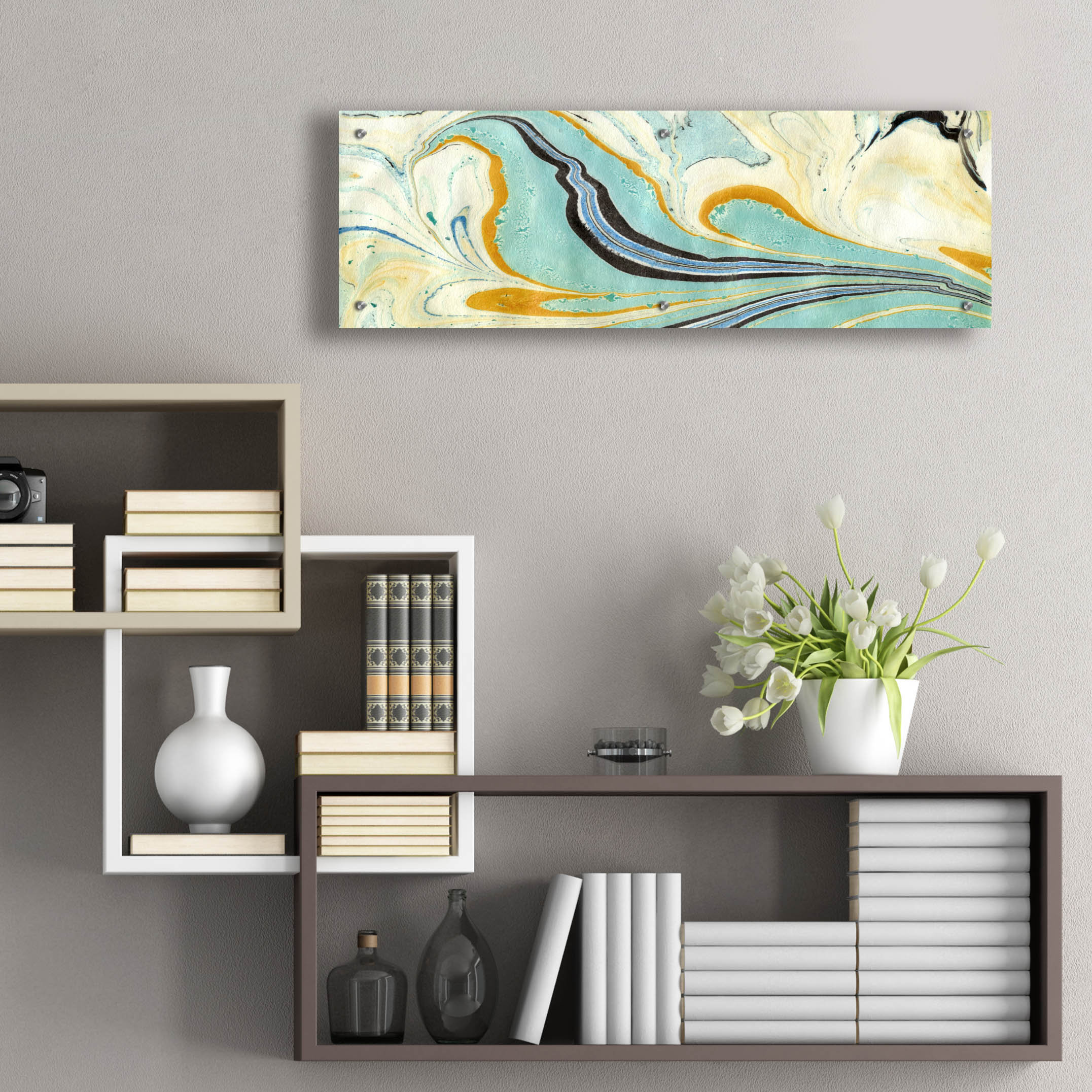 Ivy Bronx 'Placid 2' by Alicia Ludwig Acrylic Glass Wall Art, 36" x 12 ...