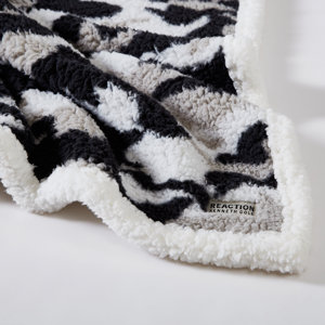 Kenneth Cole Cozy Printed Sherpa Throw Blankets | Wayfair