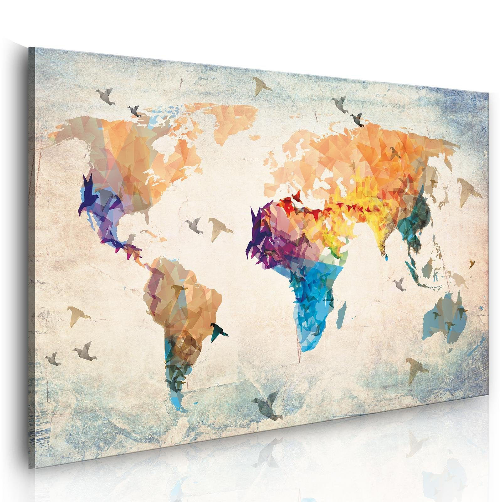 17 Stories Stretched Canvas World Map Art - Free As A Bird - Wayfair Canada