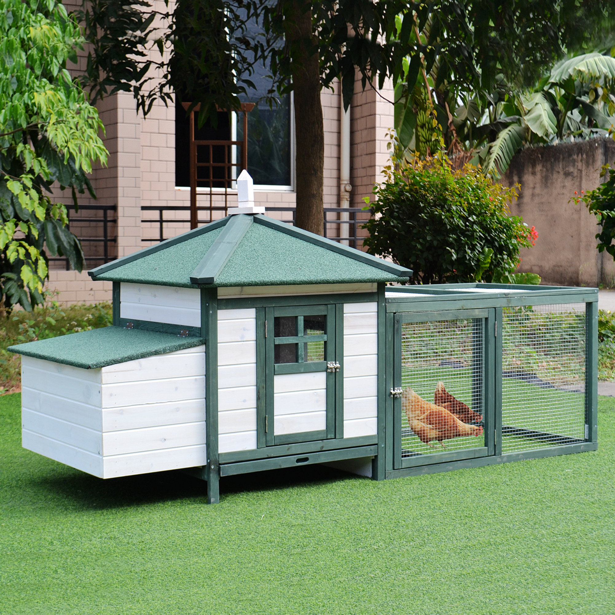 Tucker Murphy Pet™ Multifunction Wooden Chicken Coop with Nesting Box ...