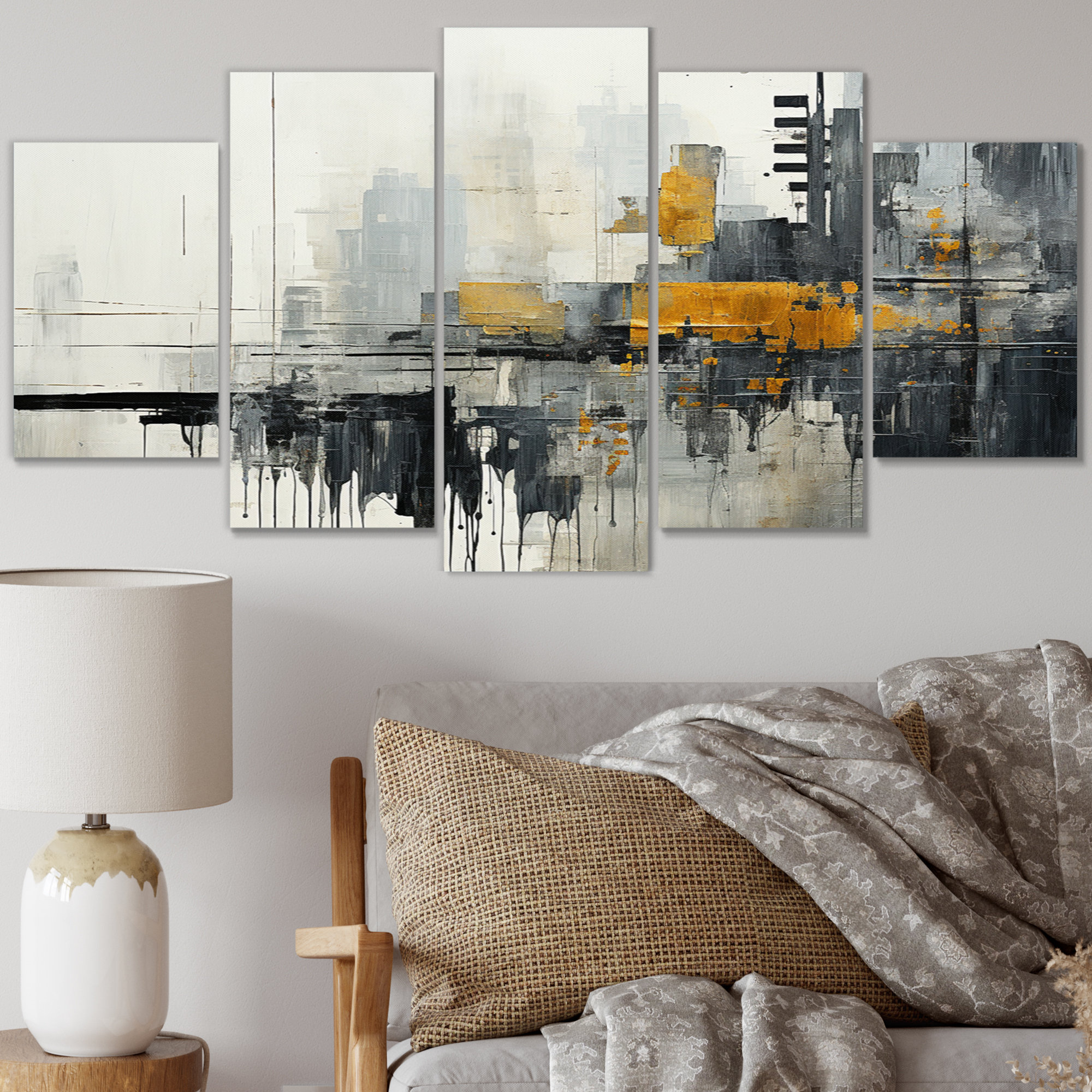 Wrought Studio™ Abstract Cityscape III - Abstract Collages Wall Art ...