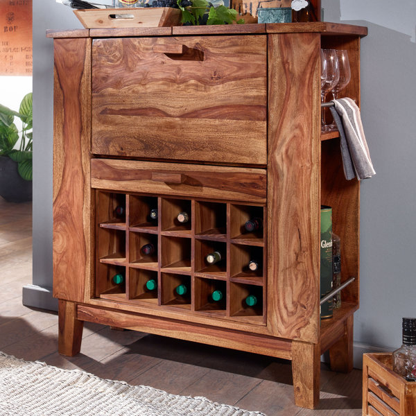 Union Rustic Piero 111cm Solid Wood Home Bar | Wayfair.co.uk