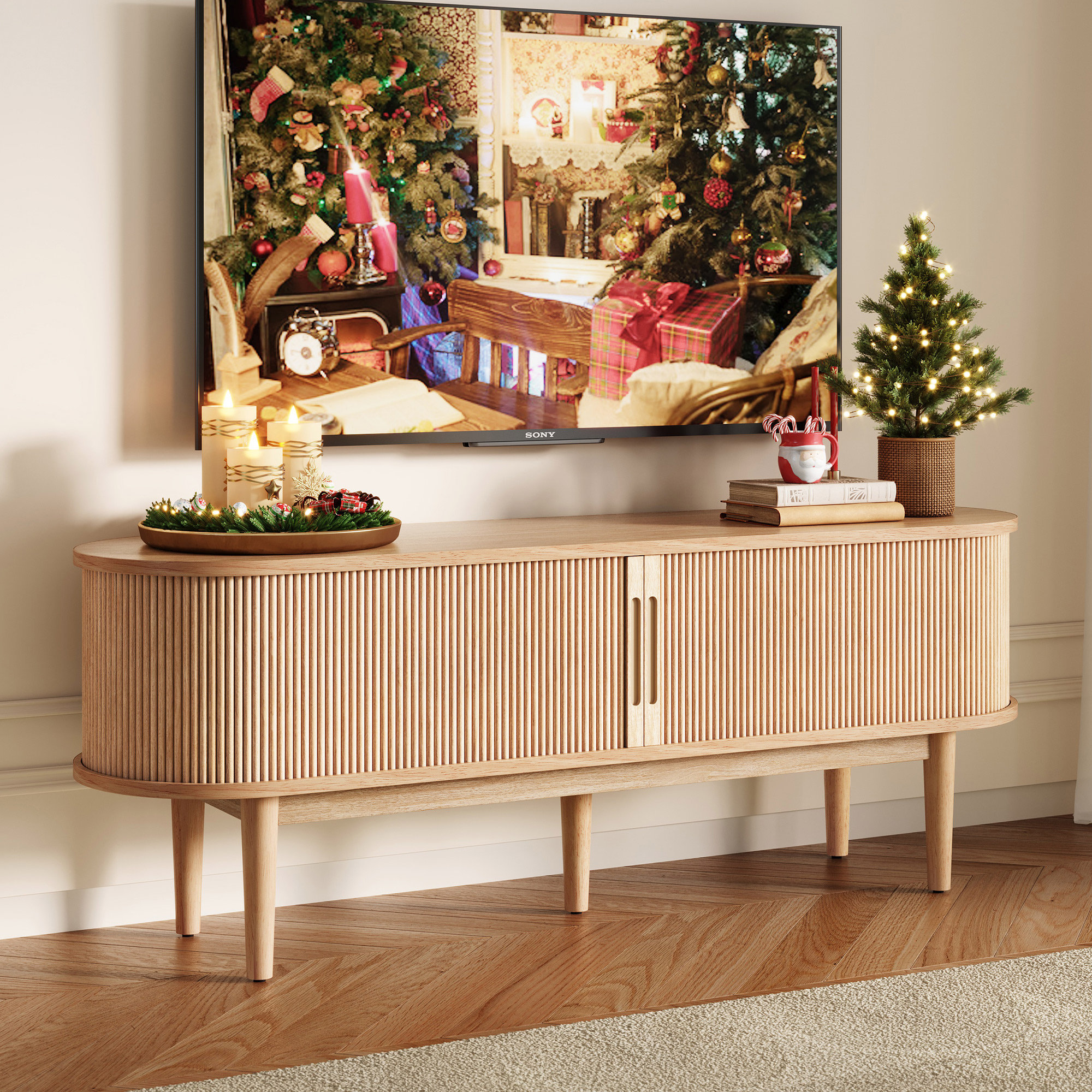 George Oliver Leathia TV Stand For Tvs Up To 65" & Reviews | Wayfair