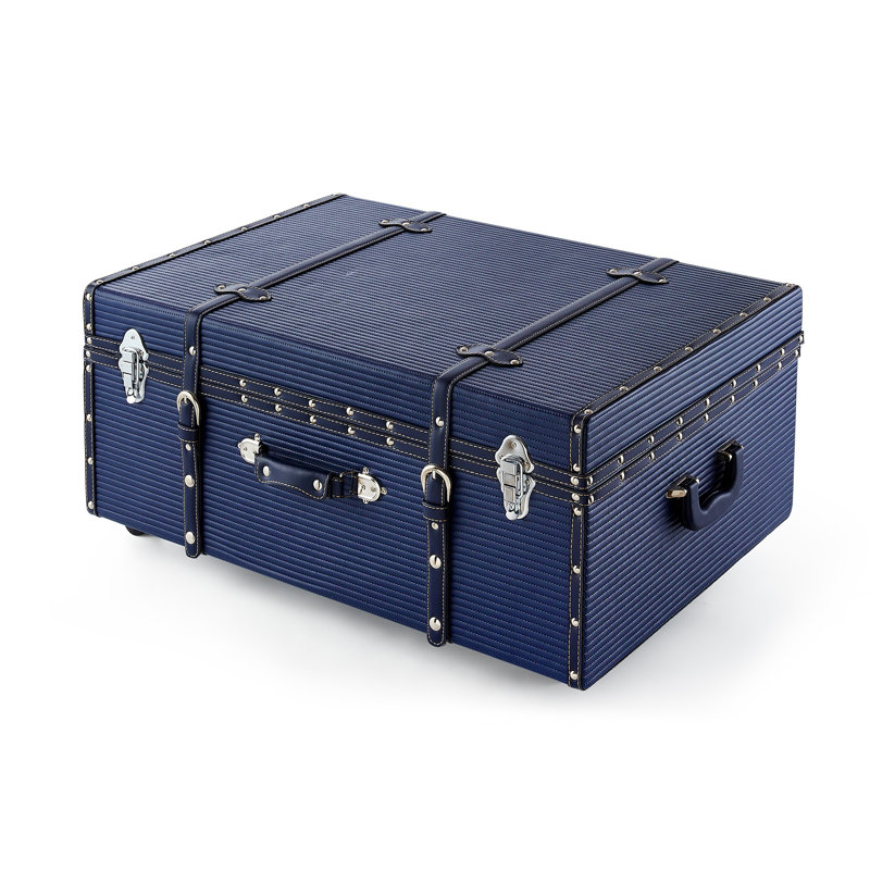 DormCo Texture Brand Trunk - Navy Raised | Wayfair