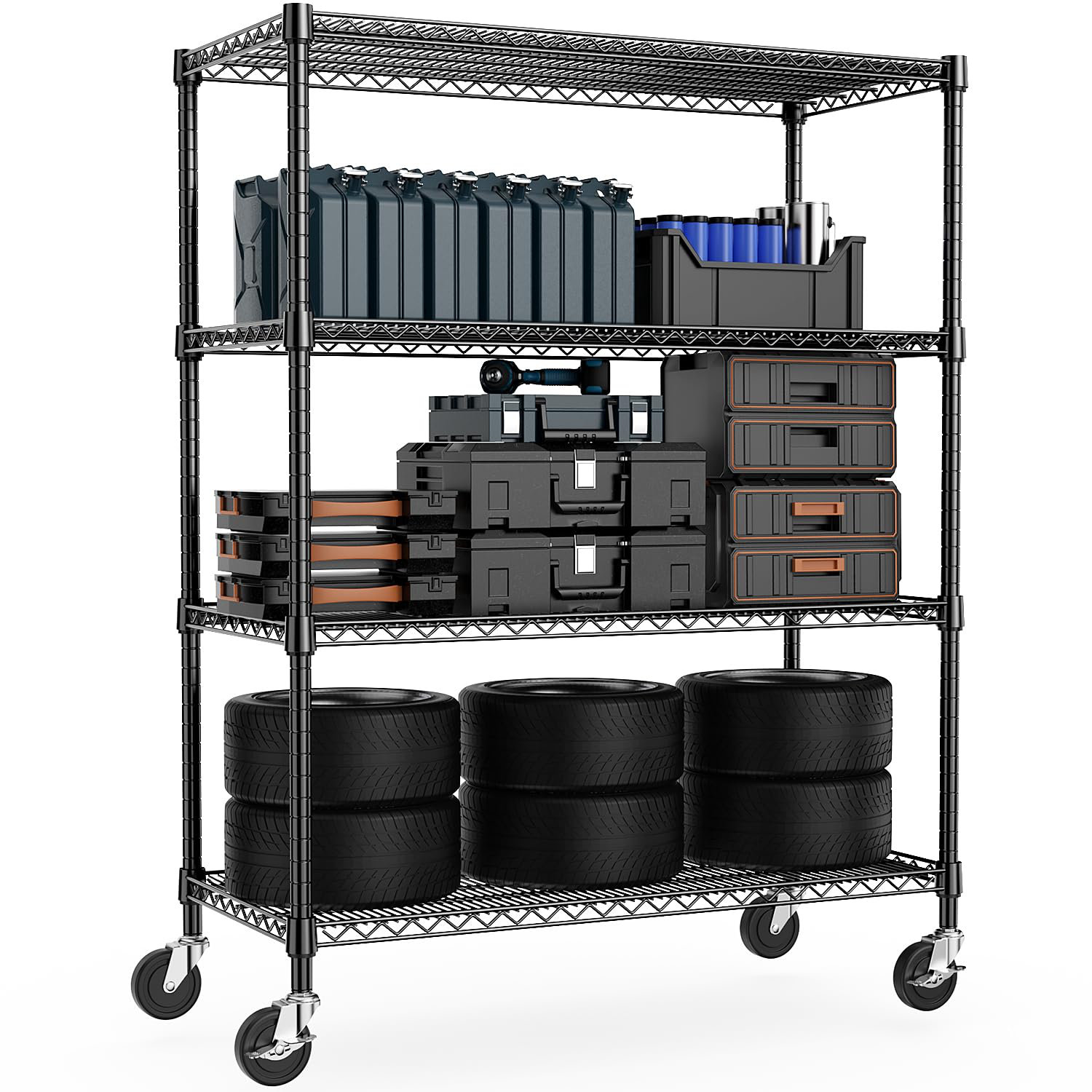 Rebrilliant Storage Shelving Steel Heavy Duty 4-tier Utility Shelving ...