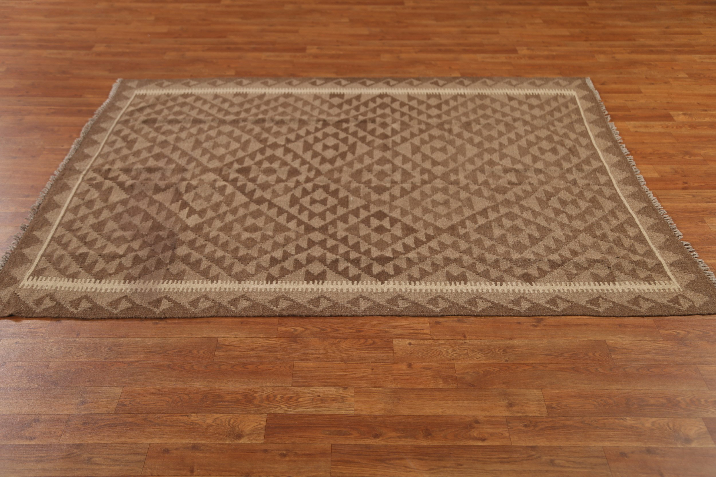 One Allium Way® Brown Kilim Hand Woven Area Rug 5x7 | Wayfair