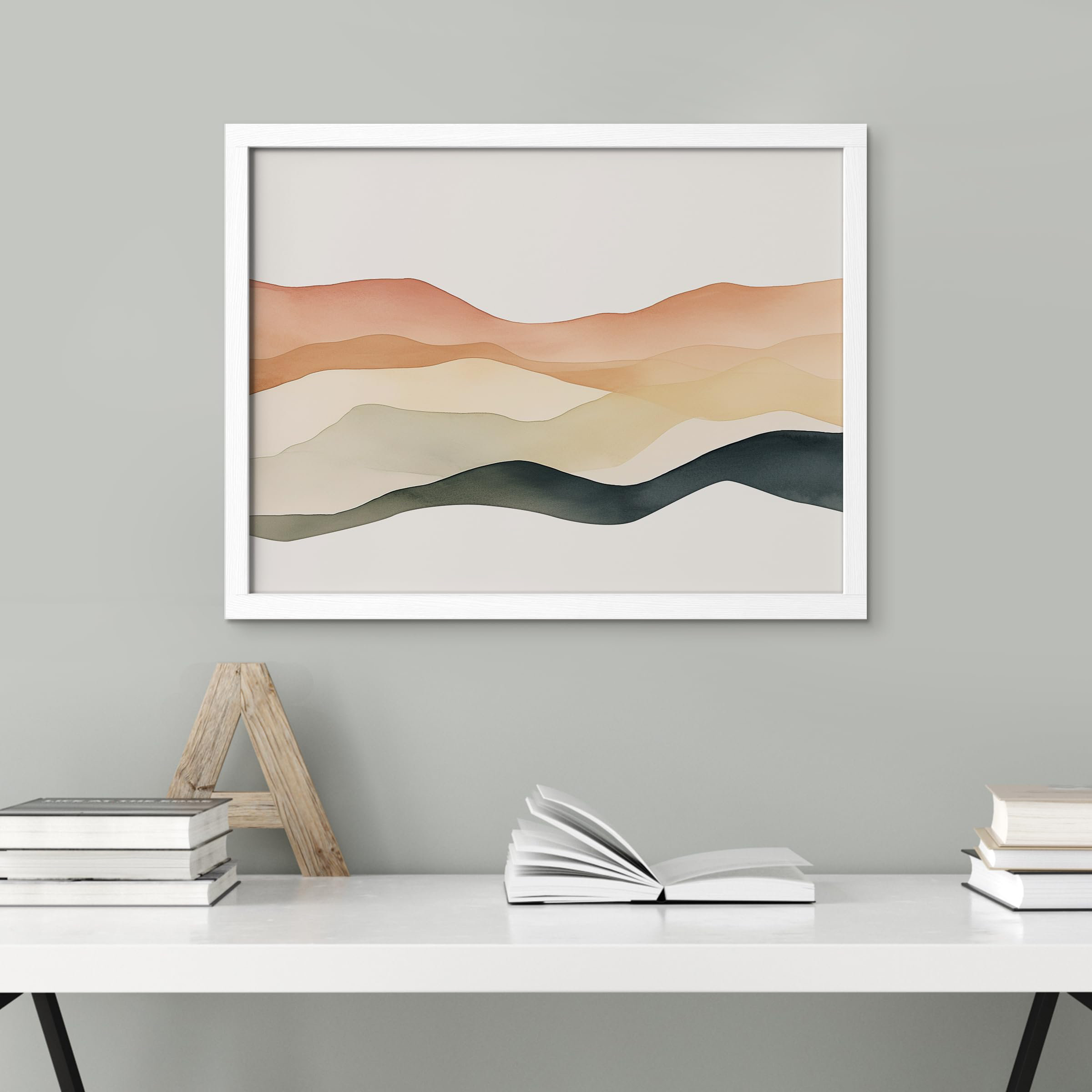 SIGNLEADER " Abstract Watercolor Landscape Layers Warm Desert " on ...