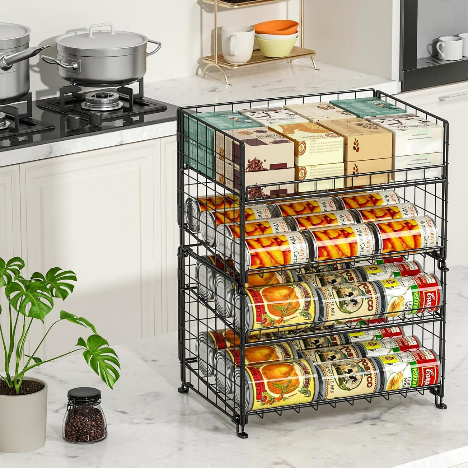 Prep & Savour 2-Pack Stackable Can Rack Organizer, Can Storage for ...