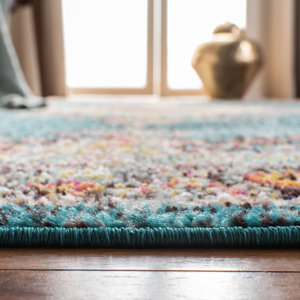 Langley Street Felty Flatweave Performance Turquoise Rug & Reviews ...