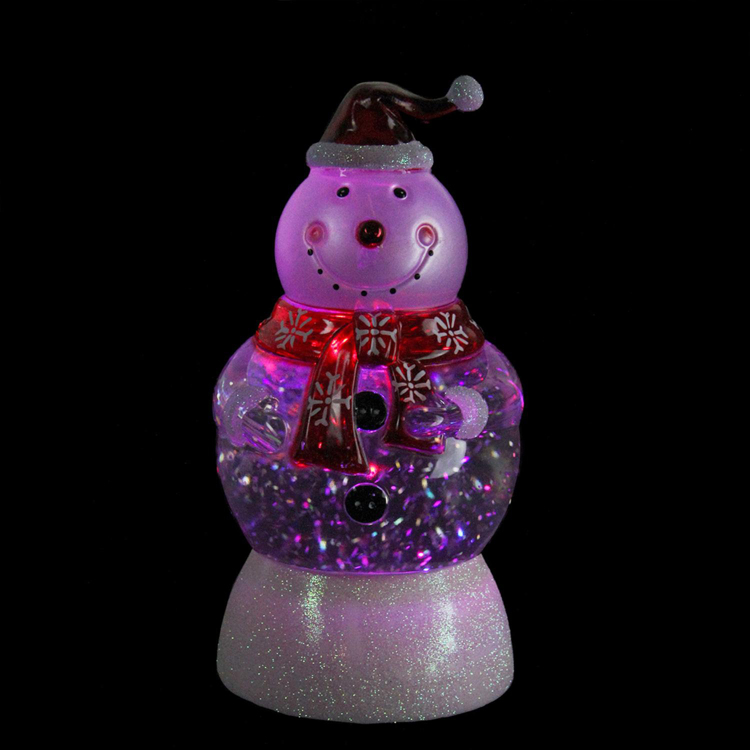 Northlight Seasonal 7.5" Led Lighted Color-Changing Snowman with Santa ...
